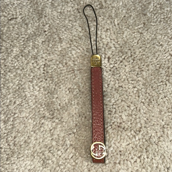 Gucci | Accessories | Gucci Leather Strap With Gold Gg Charm | Poshmark